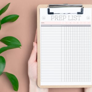 Prep and Par List for Kitchens, Food Prep List, Edit Free With Canva ...