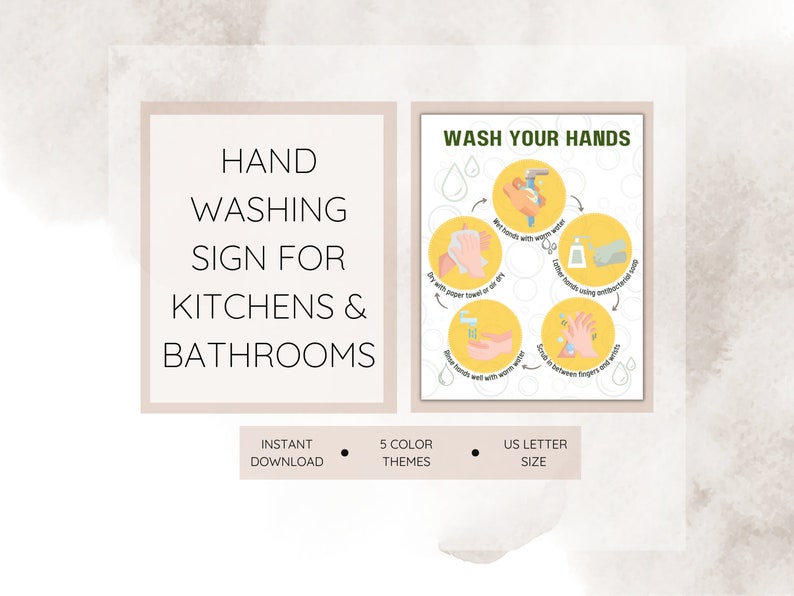Printable Handwashing Sign, Health and Safety Awareness, Wash Your ...