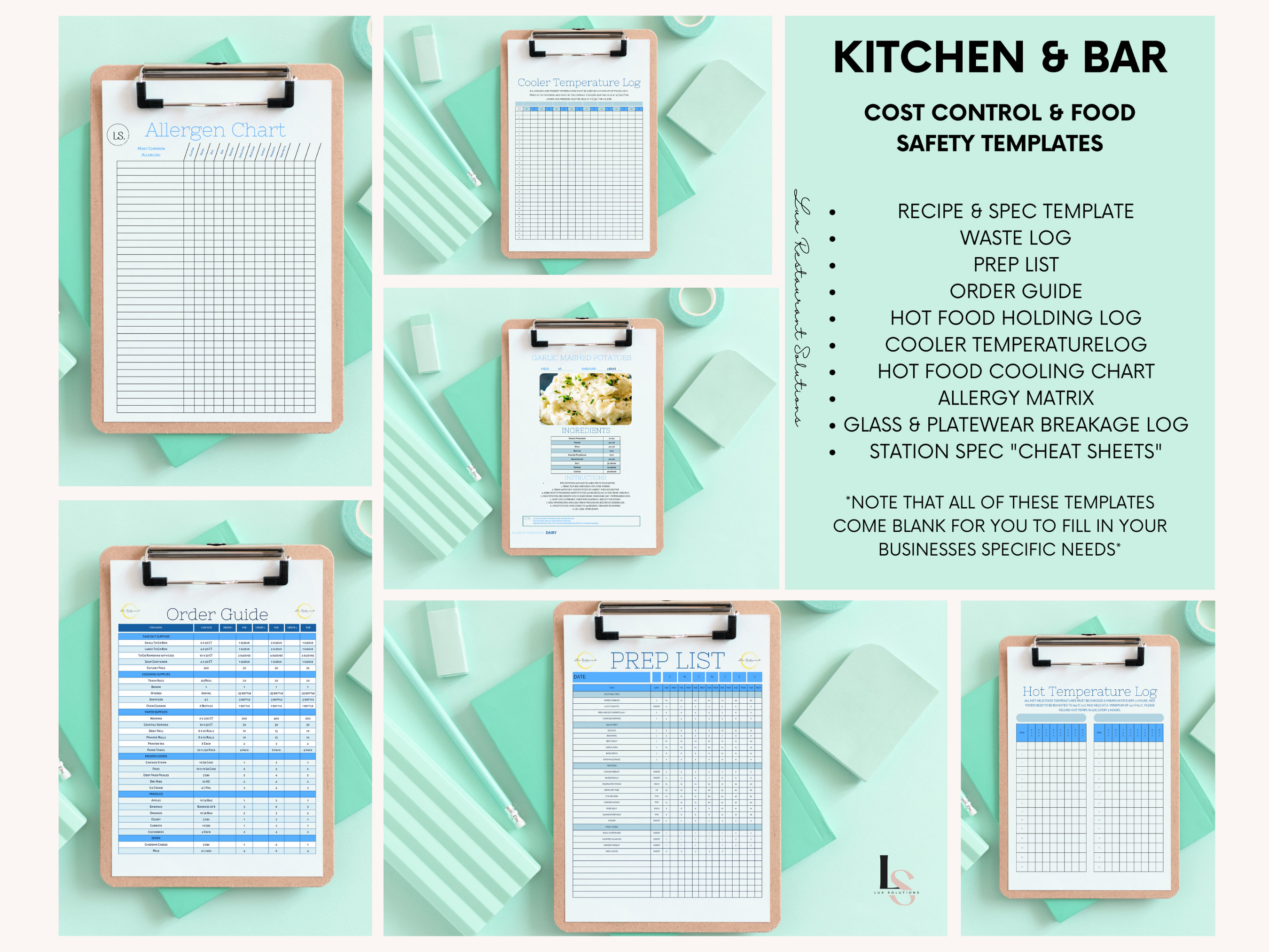 Restaurant Template Bundle, 30 Editable Restaurant & Bar Templates ...