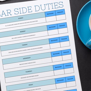 Bar Template Bundle, Editable Bartending Templates, Bar Operations ...