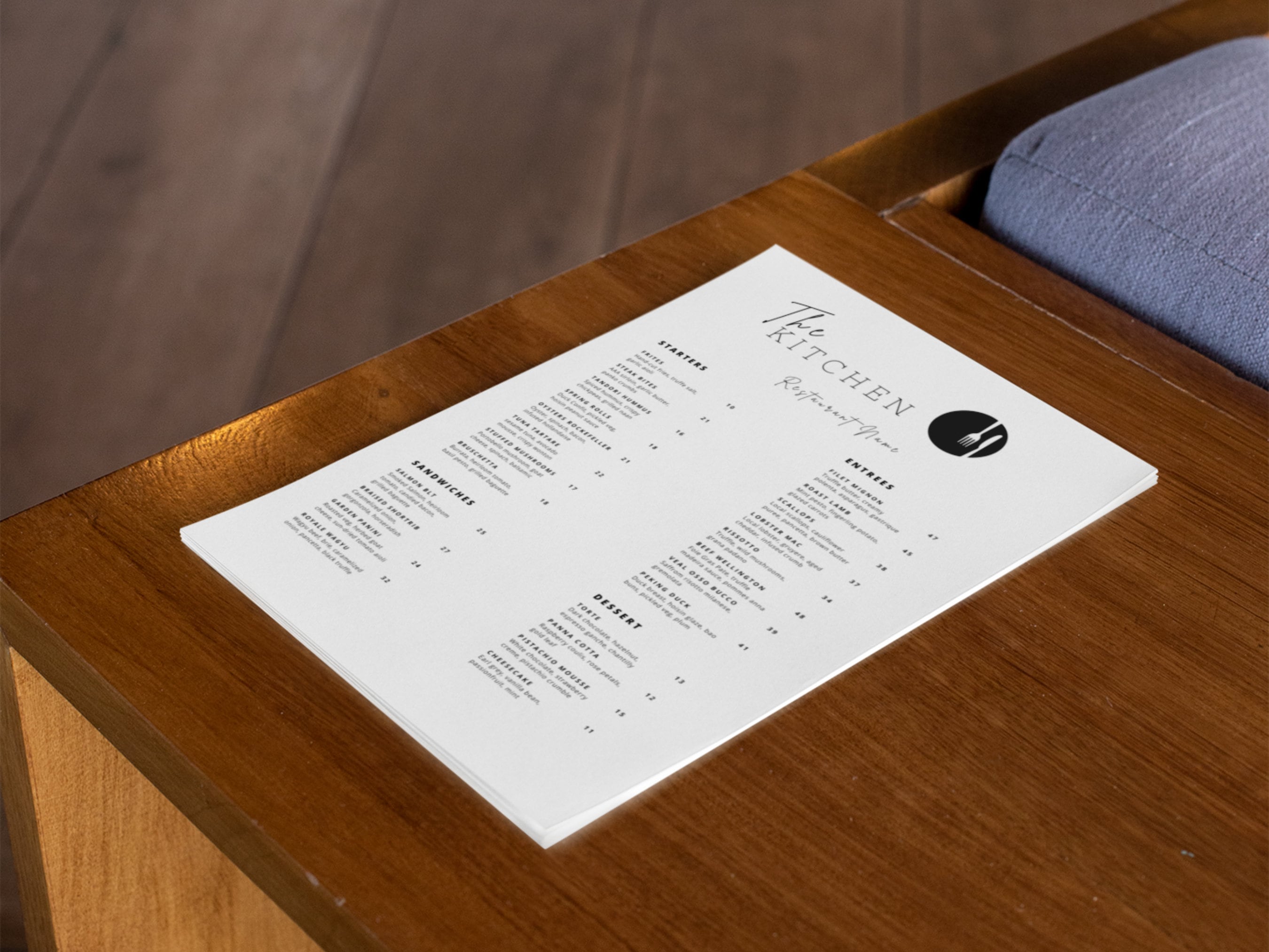 Minimalist Menu Template for Bars & Restaurants, Edit for Free With ...