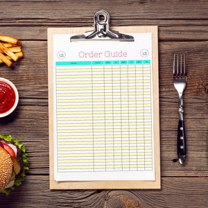 Order Guide for Restaurants and Bars Restaurant Par List - Etsy