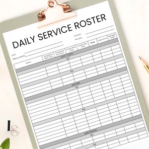 Daily Roster for Restaurants & Bars, Schedule Template for Restaurants ...