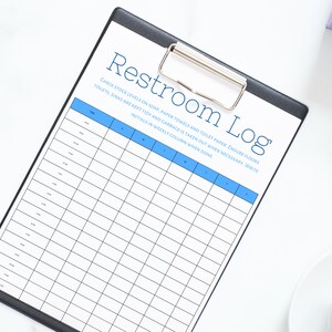 Bathroom Log Restroom Checklist Editable Template Washroom - Etsy