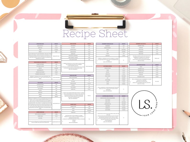 Restaurant Station "cheat Sheets", Restaurant Training Materials ...