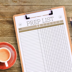 Prep and Par List for Kitchens Food Prep List Edit Free With - Etsy