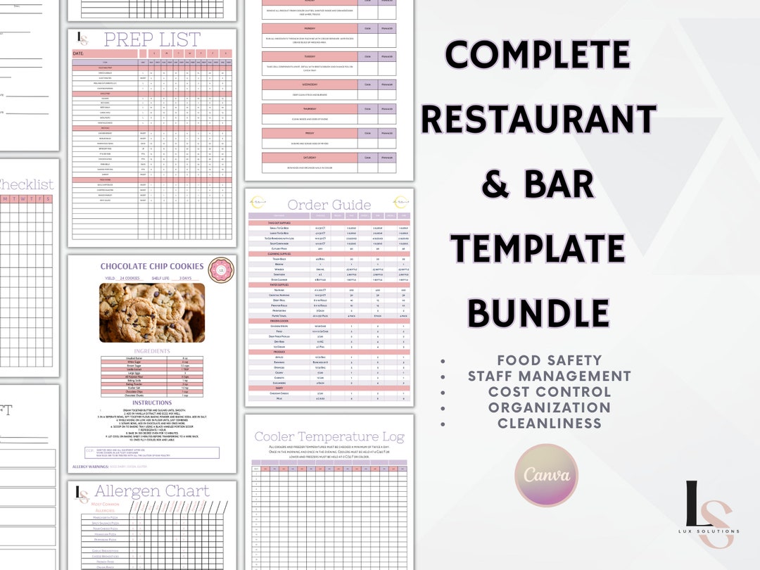 Restaurant Template Bundle, 30 Editable Restaurant & Bar Templates ...