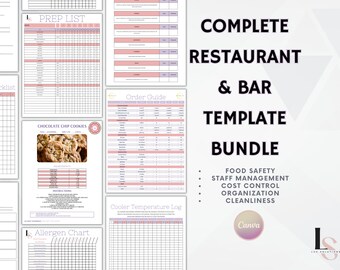 Restaurant Template Bundle, 30 Editable Restaurant & Bar Templates ...