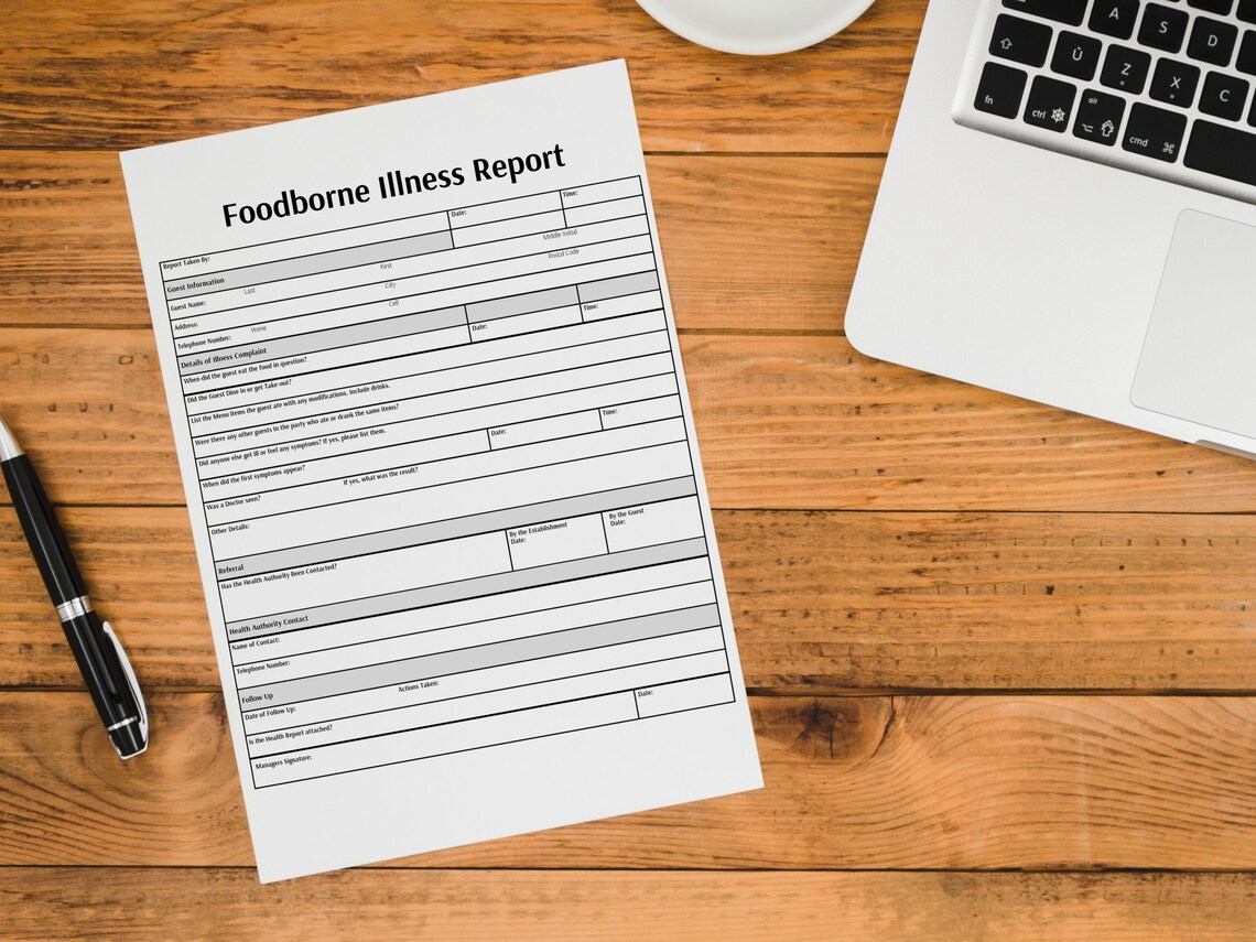 Foodborne Illness Report Restaurant Form Printable Report - Etsy