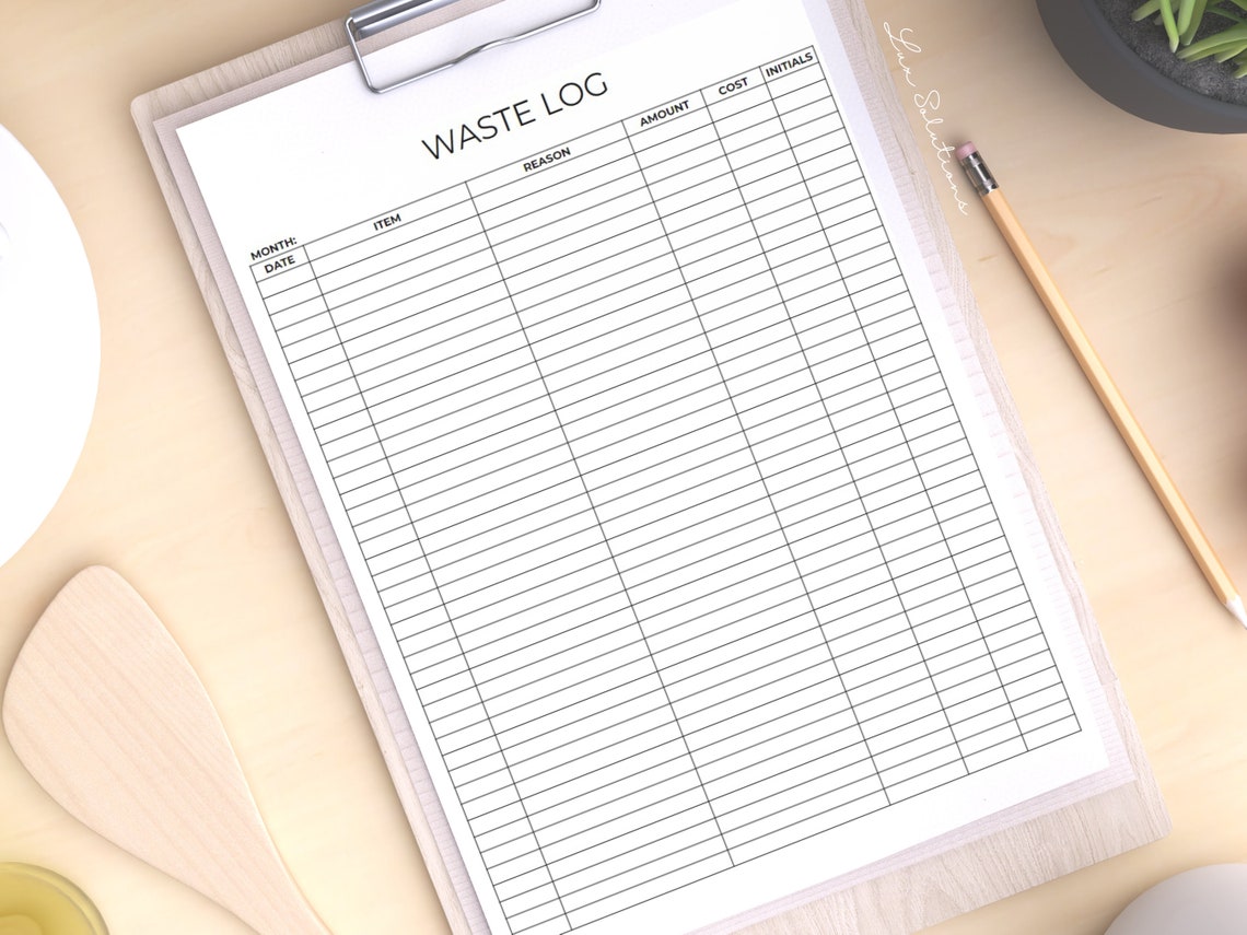 Editable Waste Log for Restaurants & Bars, Food Cost Management ...