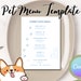 Pet Menu Template, Dog Menu for Restaurants or Events, Canva Dog Menu ...