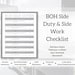 BOH Side Duty Chart, Kitchen Side Work Checklist, Editable Template ...