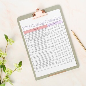 FOH Checklist Template Bundle, Restaurant & Bar Serving Checklists ...
