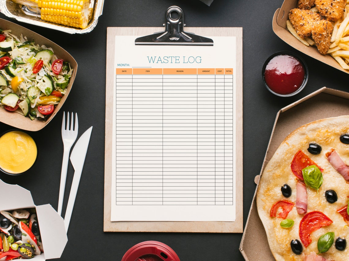 Food Waste Log Bar Waste Log Editable Restaurant Template 4 - Etsy
