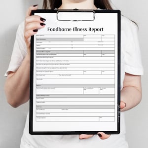 Foodborne Illness Report, Restaurant Form, Printable Report, Restaurant ...