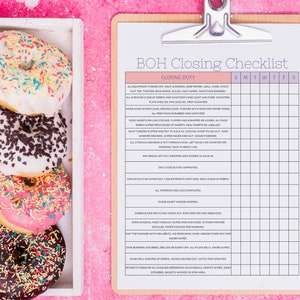 BOH Closing Checklist Template, Editable Kitchen Template for ...