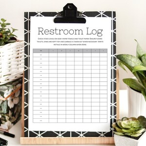 Bathroom Log Restroom Checklist Editable Template Washroom - Etsy Canada