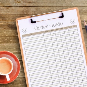 Order Guide for Restaurants and Bars Restaurant Par List - Etsy