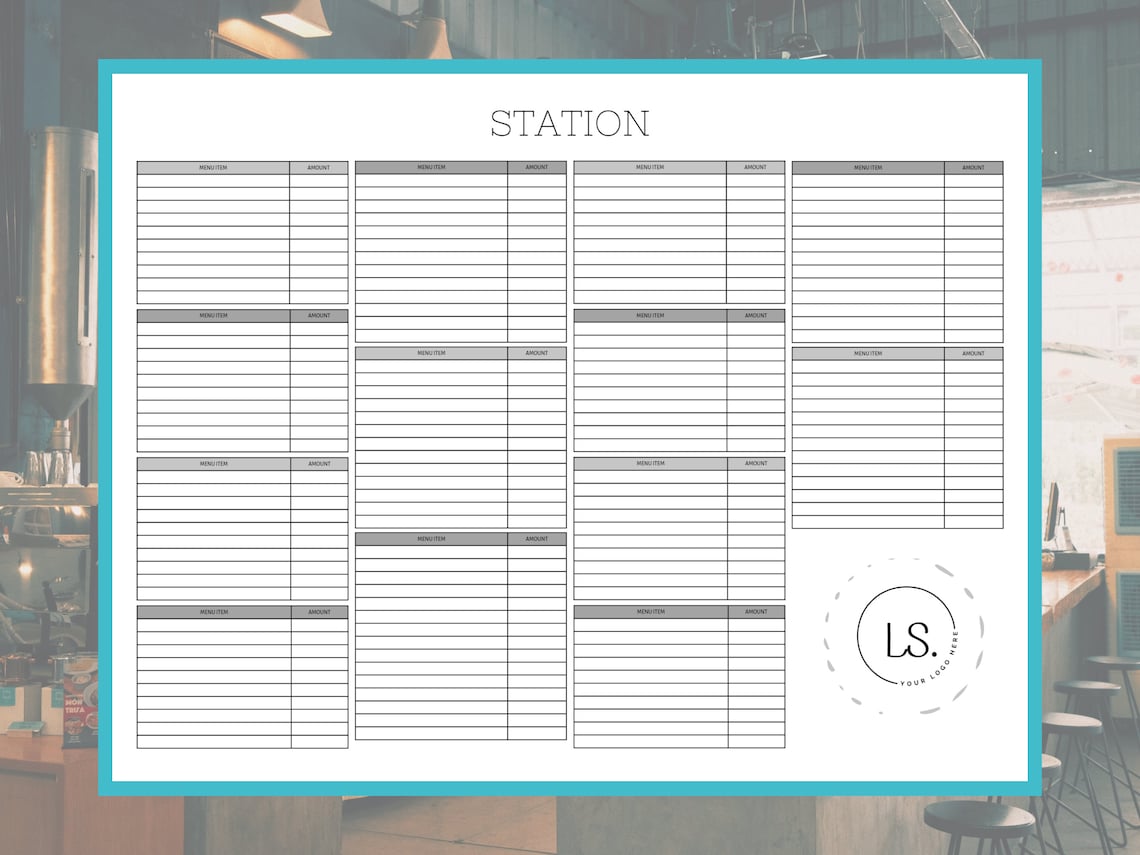 Restaurant Station cheat Sheets Restaurant - Etsy