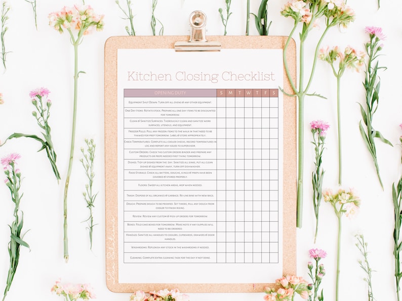 Bakery Closing Checklist, Editable Template for Bakeries, Bakery ...