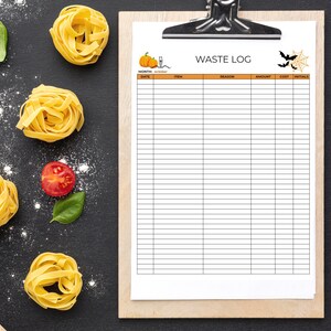 Editable Waste Log for Restaurants & Bars, Food Cost Management ...