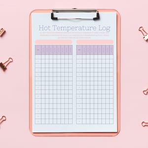 Hot Food Temperature Log Hot Food Record Sheet Editable - Etsy
