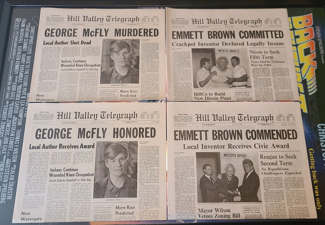 Limited Run - BTTF - Full Set of 13 Hill Valley Telegraph Newspapers ...