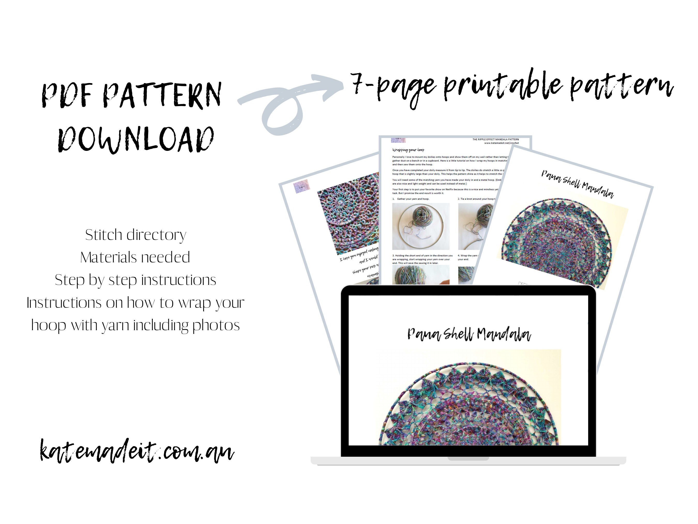 Mandala Wall Hanging Crochet Pattern, Paua Shell Mandala - Etsy