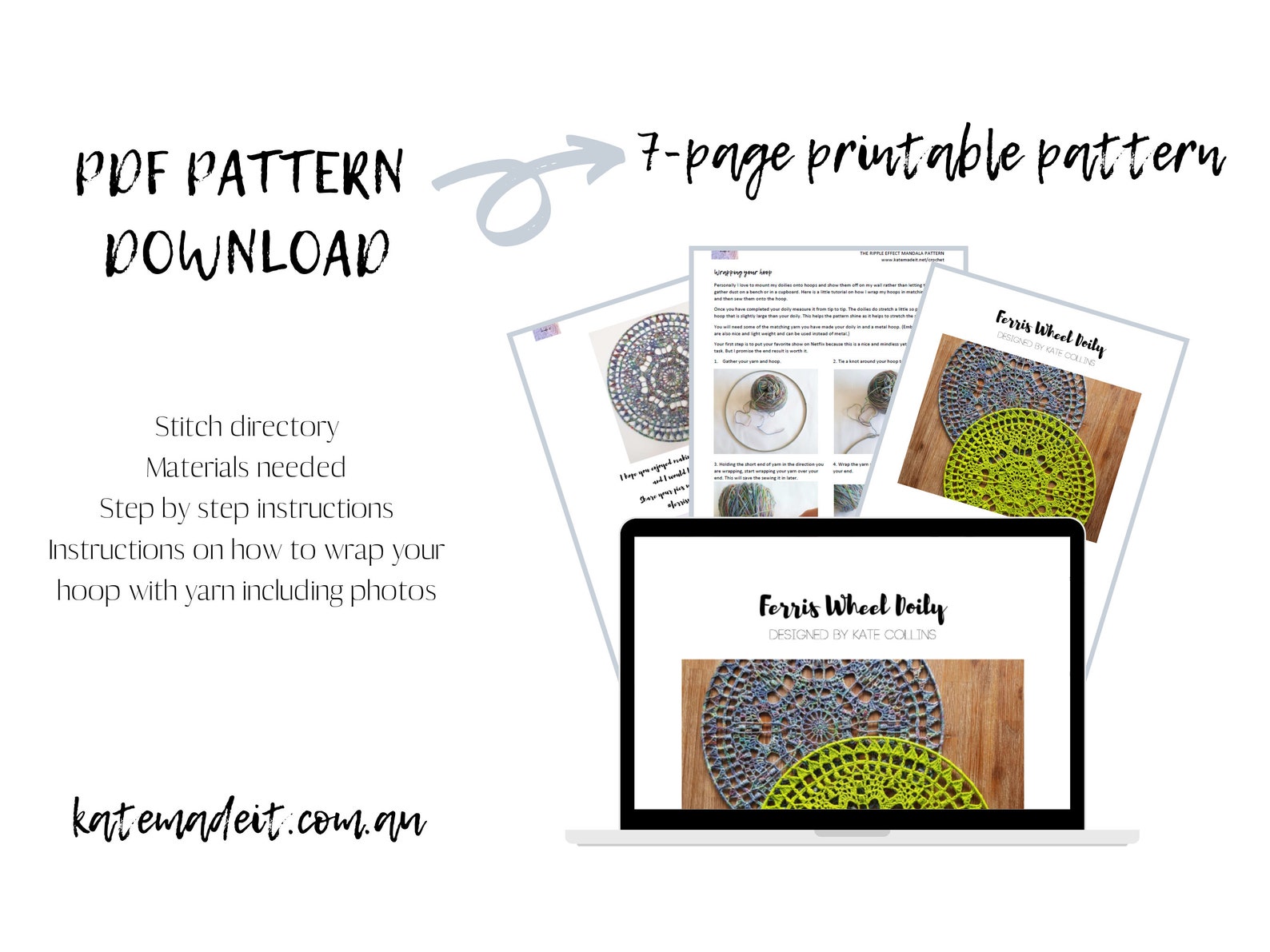 The Ferris Wheel Crochet Doily Wall Hanging Pattern - Etsy Australia