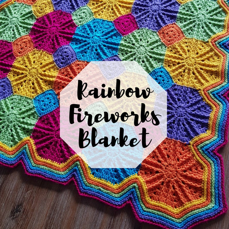 Octagon Fireworks Crochet Blanket Pattern - Etsy