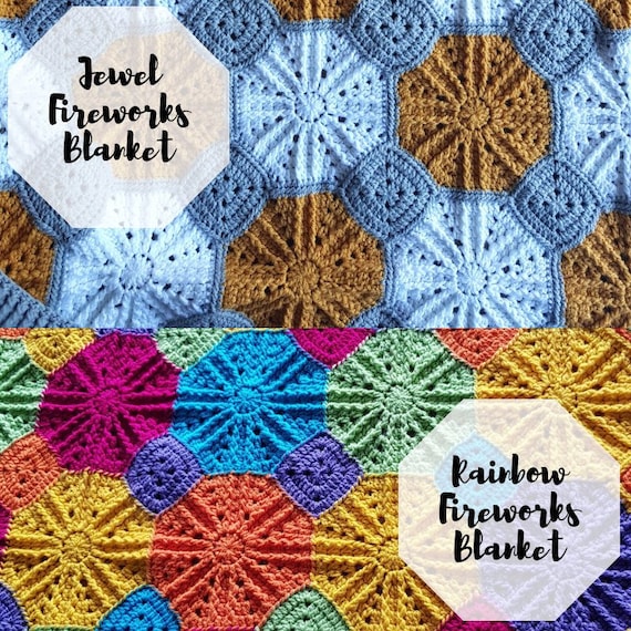 Octagon Fireworks Crochet Blanket Pattern | Etsy