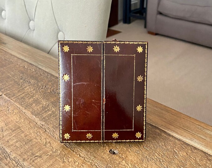 Antique Leather Portrait Box With Double Doors and Stand. Vintage ...