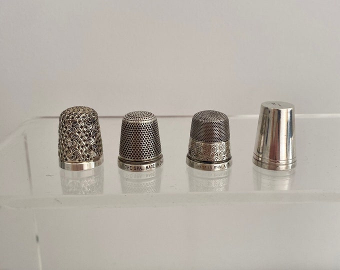 4 X Antique Sterling Silver Thimbles. No Holes - Etsy