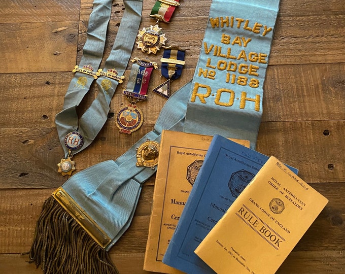 Collection of Vintage RAOB Medals, Books, Sash. RAOB Whitley Bay ...