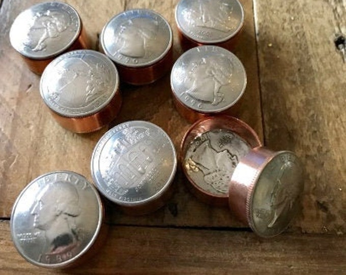 Handmade Coin Pill Box. A Small Box Made From Two US Quarter Dollar ...
