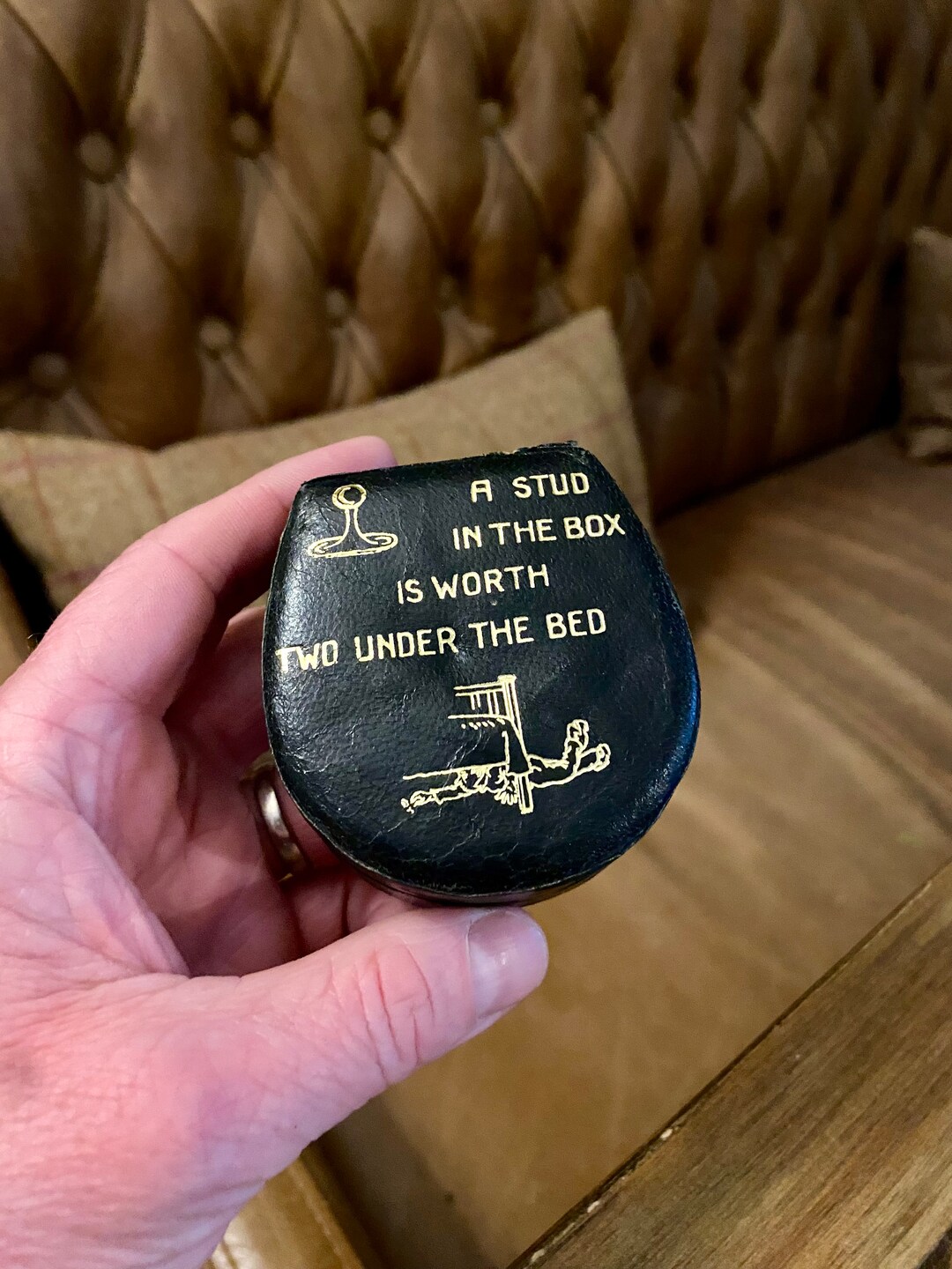 Vintage Leather Studs Box. Vintage Jewellery Box. Trinket Box. Jewelry ...