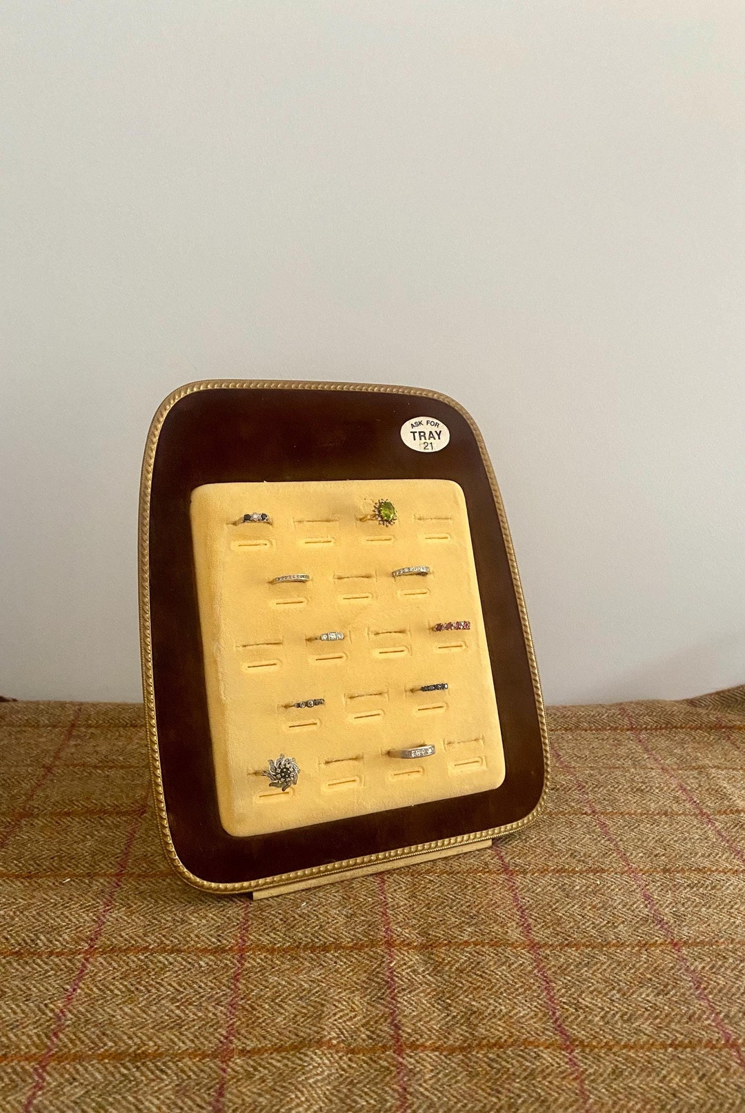 Antique Multi Ring Display Pad With Stand. Jewellery Shop Multiple Ring ...