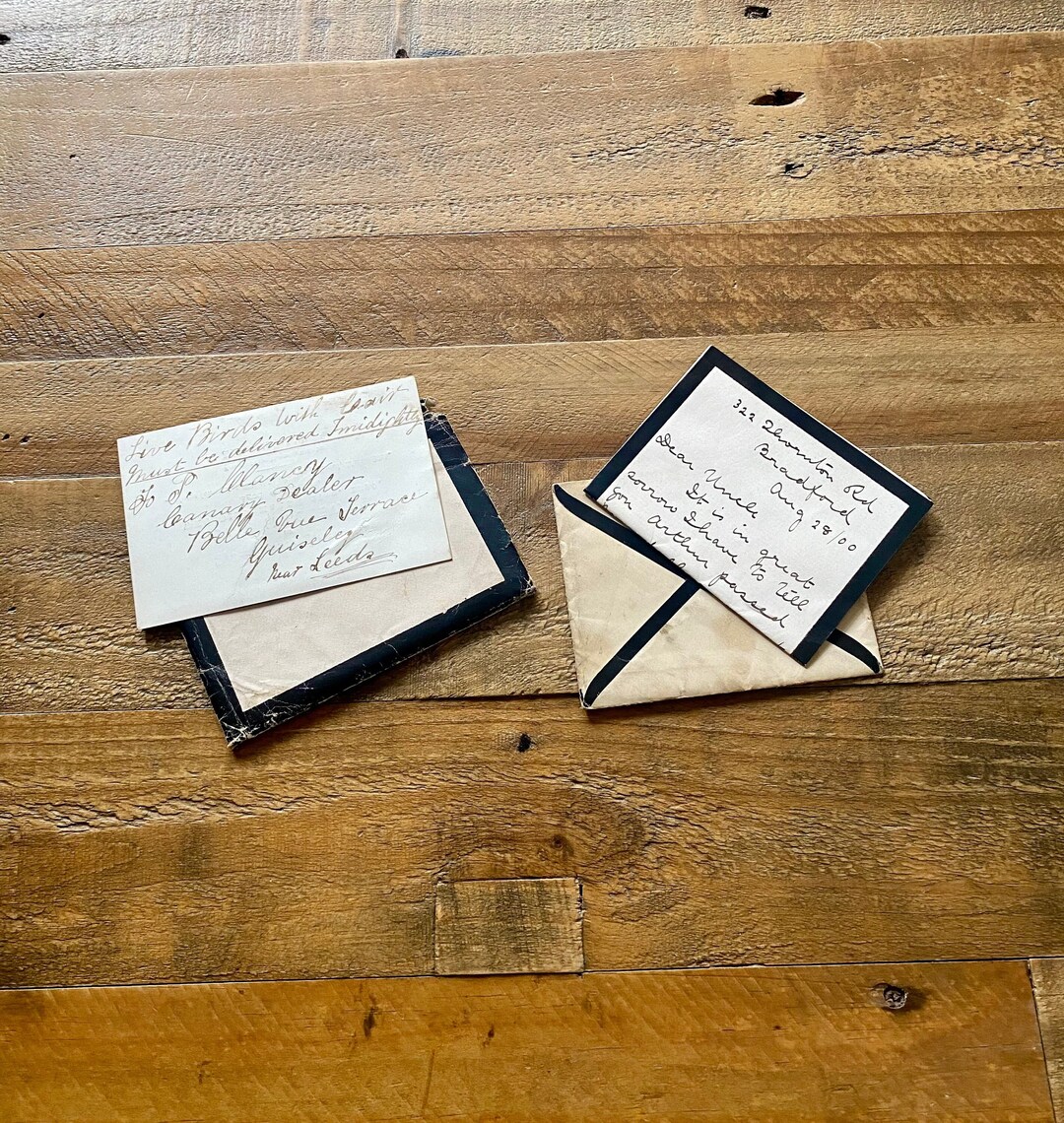 Two Touching Victorian Death Letters / in Memoriam Cards With Envelopes ...