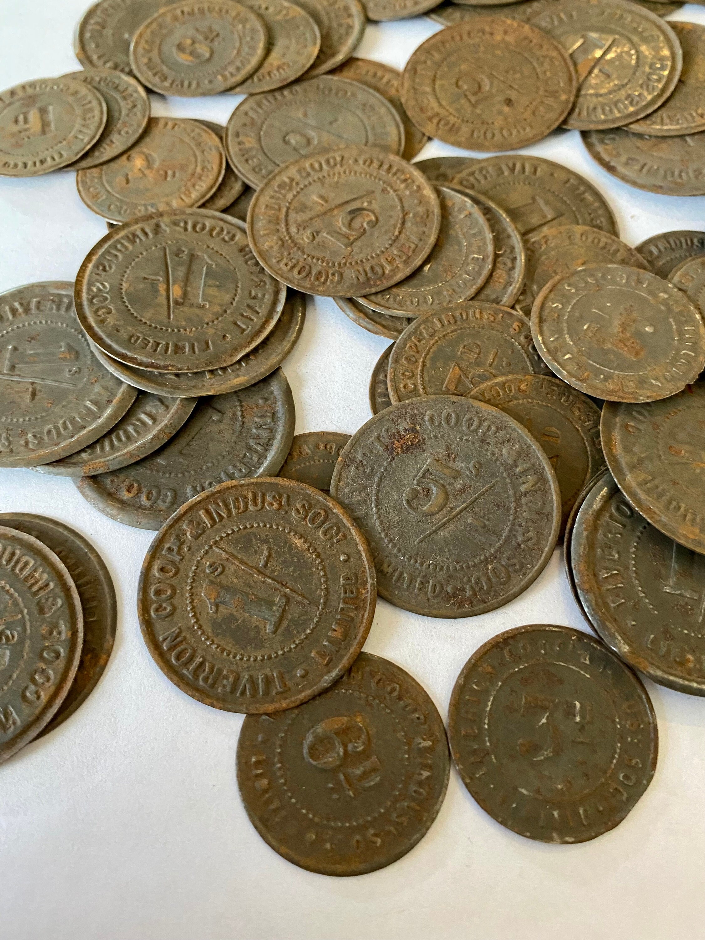 A Collection of 100 X Vintage Co Op Store Tokens. Money | Etsy