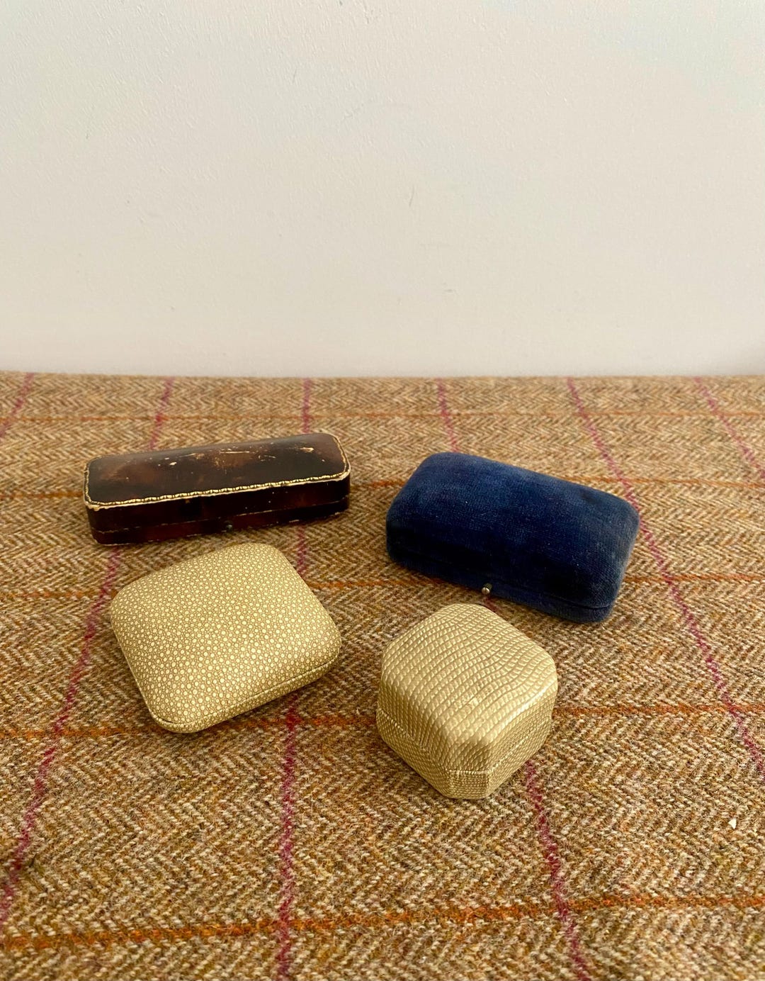 Four Antique Jewelry Boxes. Vintage Jewellery Boxes & Vintage Ring Box ...