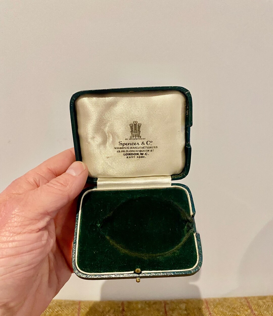 Antique Leather Masonic Jewel Case. Vintage Masons Medal Box. Lodge ...