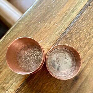 Handmade Coin Pill Box. A Small Box Made From Two Vintage British Coins ...