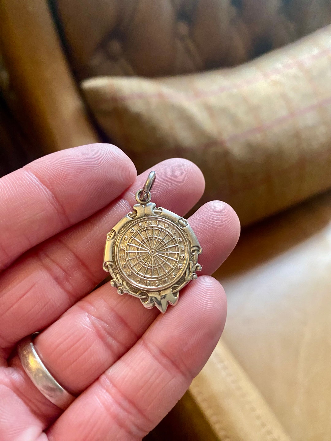 Vintage Solid Silver Pocket Watch Chain Fob. Antique Silver Medal ...