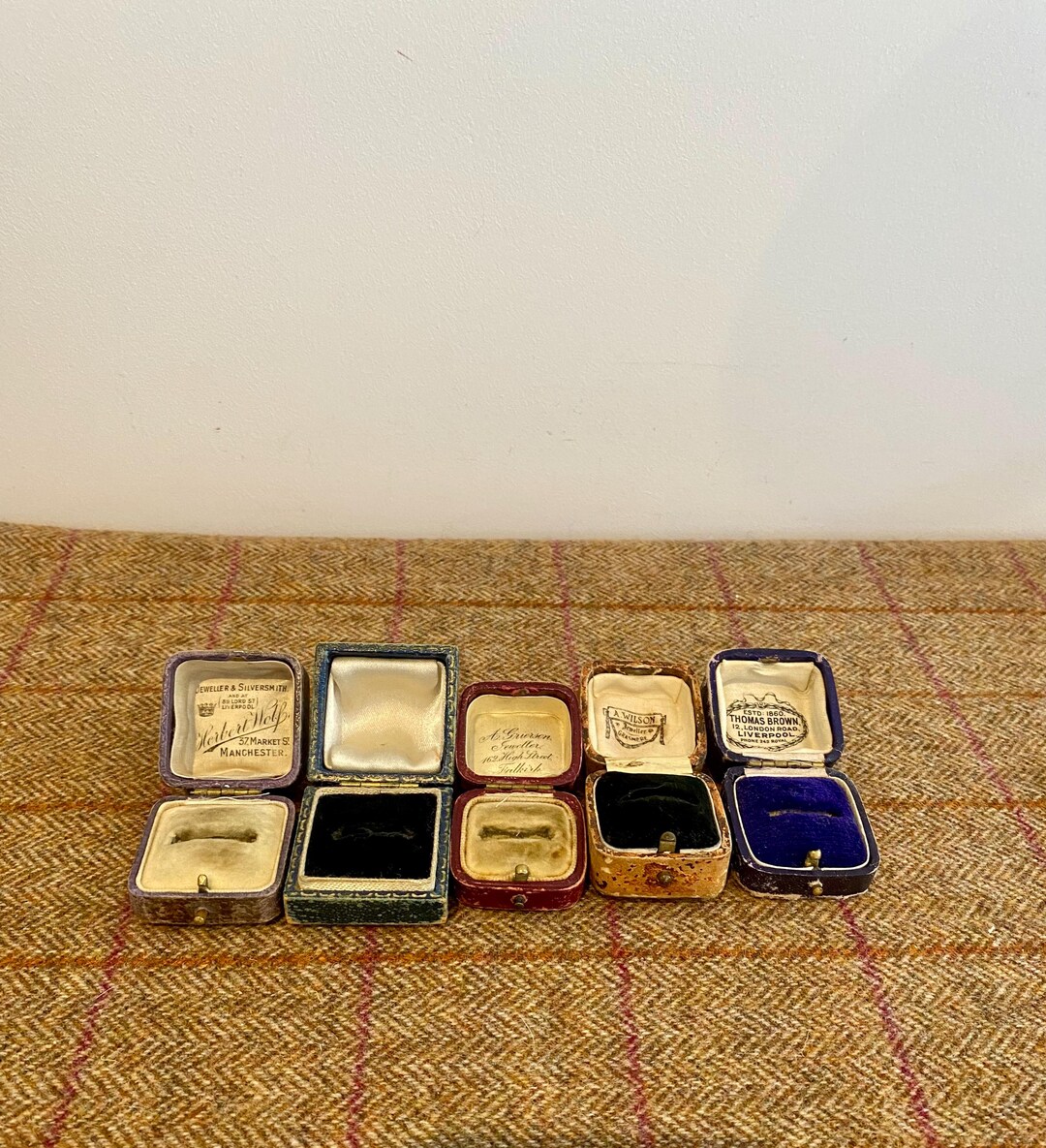 5 X Vintage Ring Boxes. Vintage Jewellery Boxes. Antique Jewelry Boxes ...