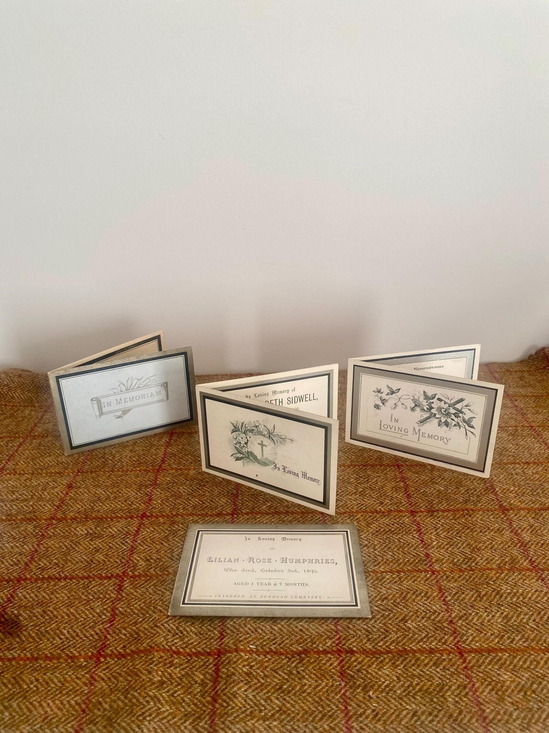 Antique in Memoriam Cards for Children. Remembrance Cards. Family ...