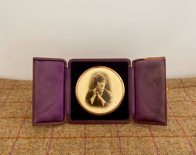 Antique Leather Portrait Box With Double Doors and Stand. Vintage ...