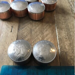 Handmade Coin Pill Box. A Small Box Made From Two US Quarter Dollar ...