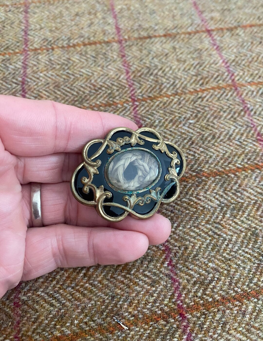 Victorian Mourning Brooch. Antique Brooch With Plaited Blonde Hair ...