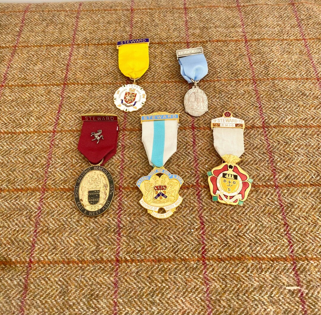 Five Vintage Masonic Medals. Masons Lodge Steward Jewels - Etsy