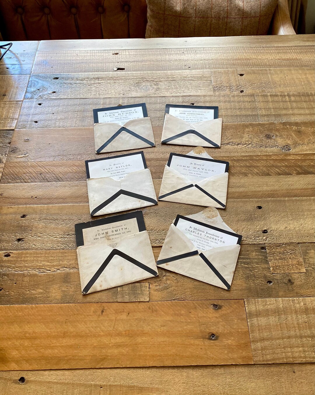 6 X Victorian in Memoriam Funeral Cards With Envelopes. Remembrance ...